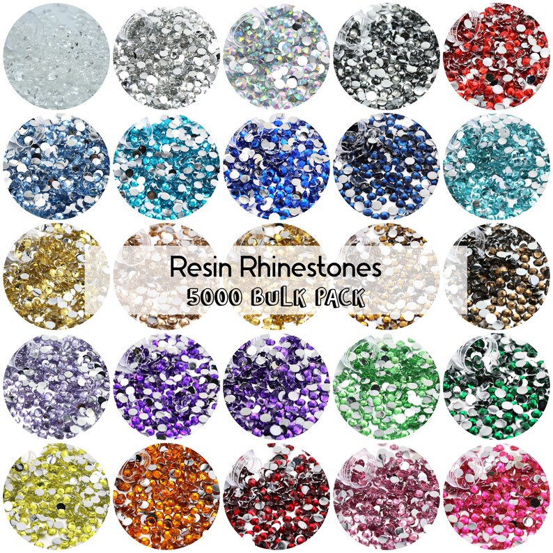 BULK Resin Rhinestones 5000pcs/3000pcs Choose Size and Color | Etsy