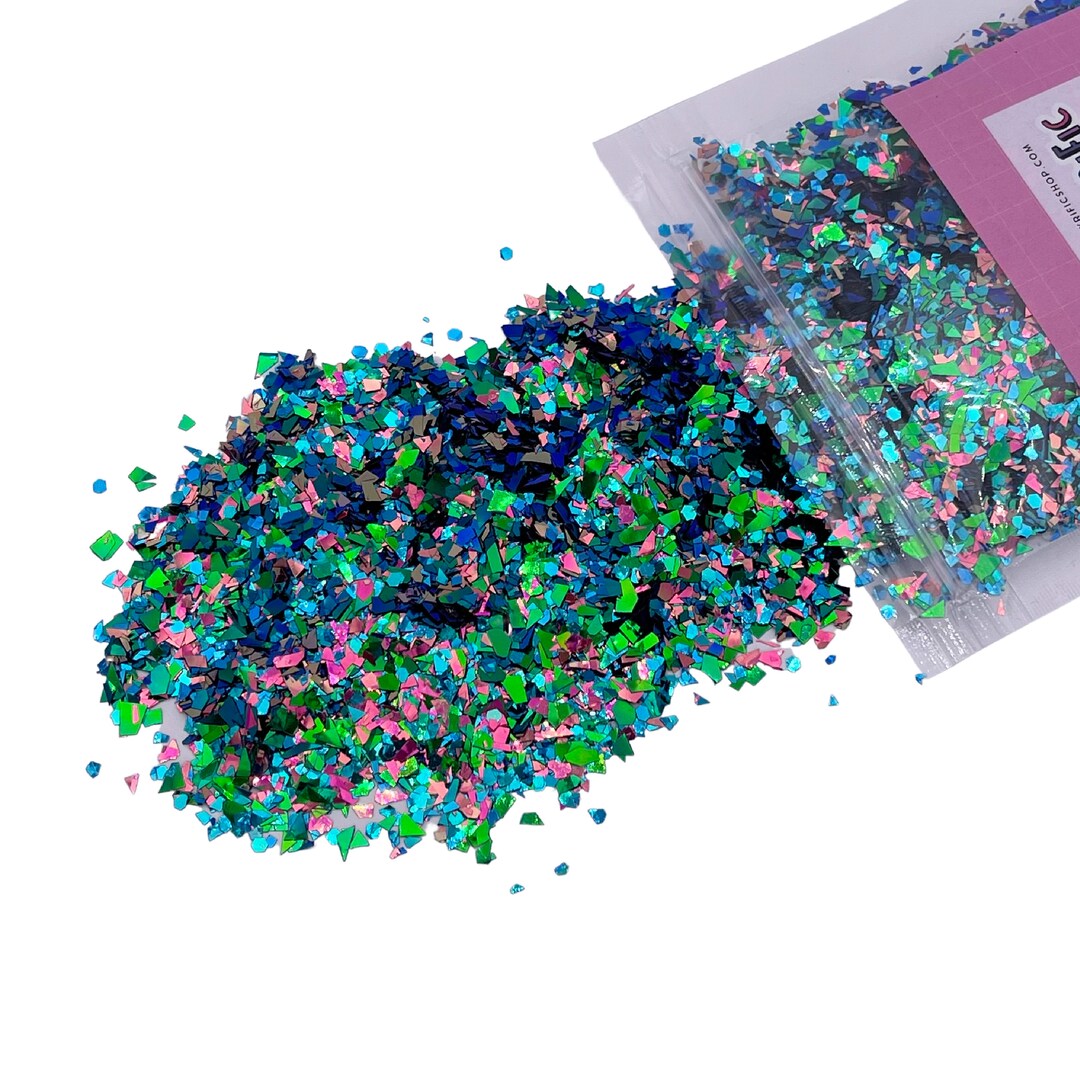 Bluetiful Flakes Glitter Mix, Solvent Resistant, Mixed Size Flakes ...
