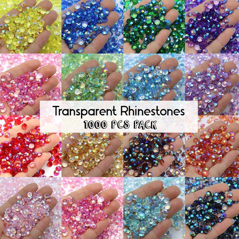 1000pcs Transparent Resin Rhinestones - Etsy