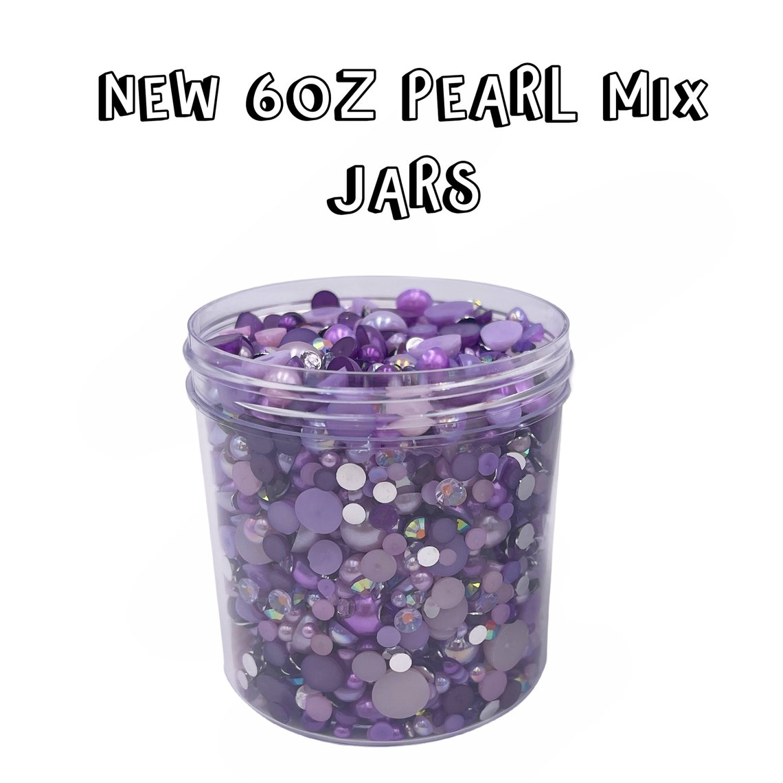 Bulk Pearl Mix Jars, Flatback Pearl and Rhinestones Mixes in 6oz or 8oz ...