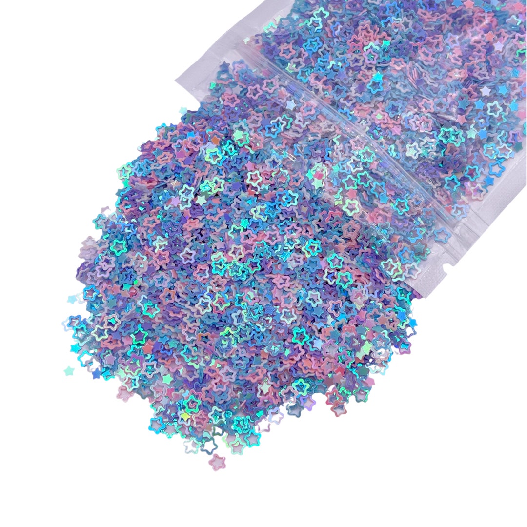 Blue Mix Stars Shape Glitter, Stars Sequin, Glitter for Resin Art and ...