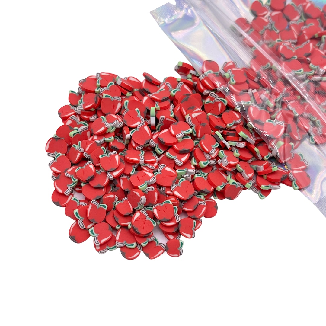 5mm Red Apple Polymer Clay Slices, Polymer Clay Slices, Fake Sprinkles ...