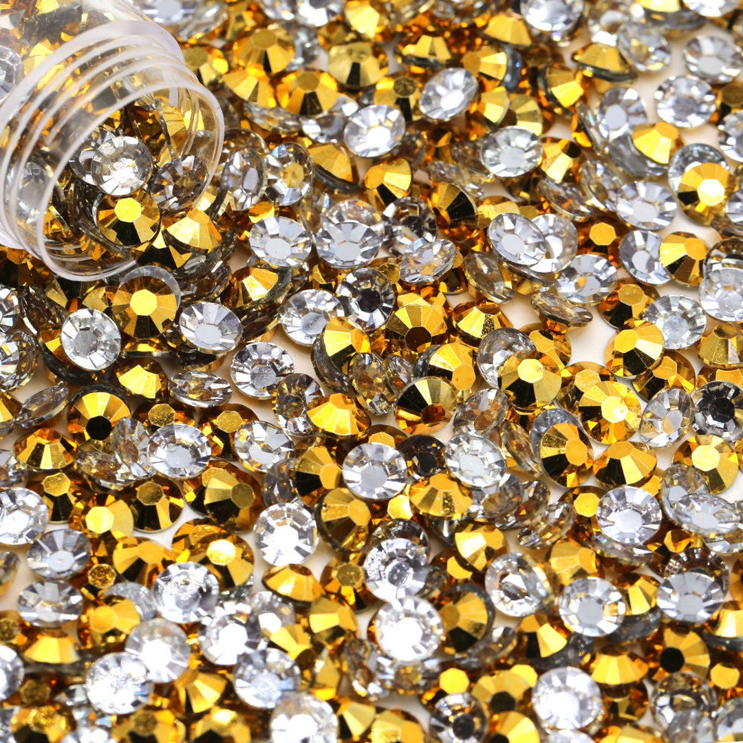 Gold Aurum Jelly Flatback Resin Rhinestones Pack of 1000, Choose Size ...