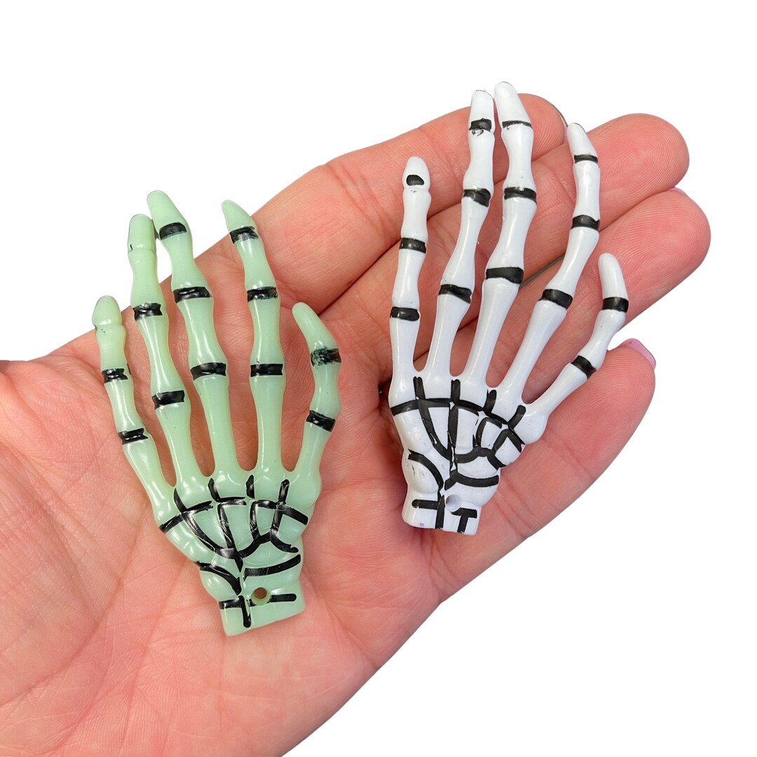 4 Glow in the Dark Skeleton Hand Cabochons - Etsy