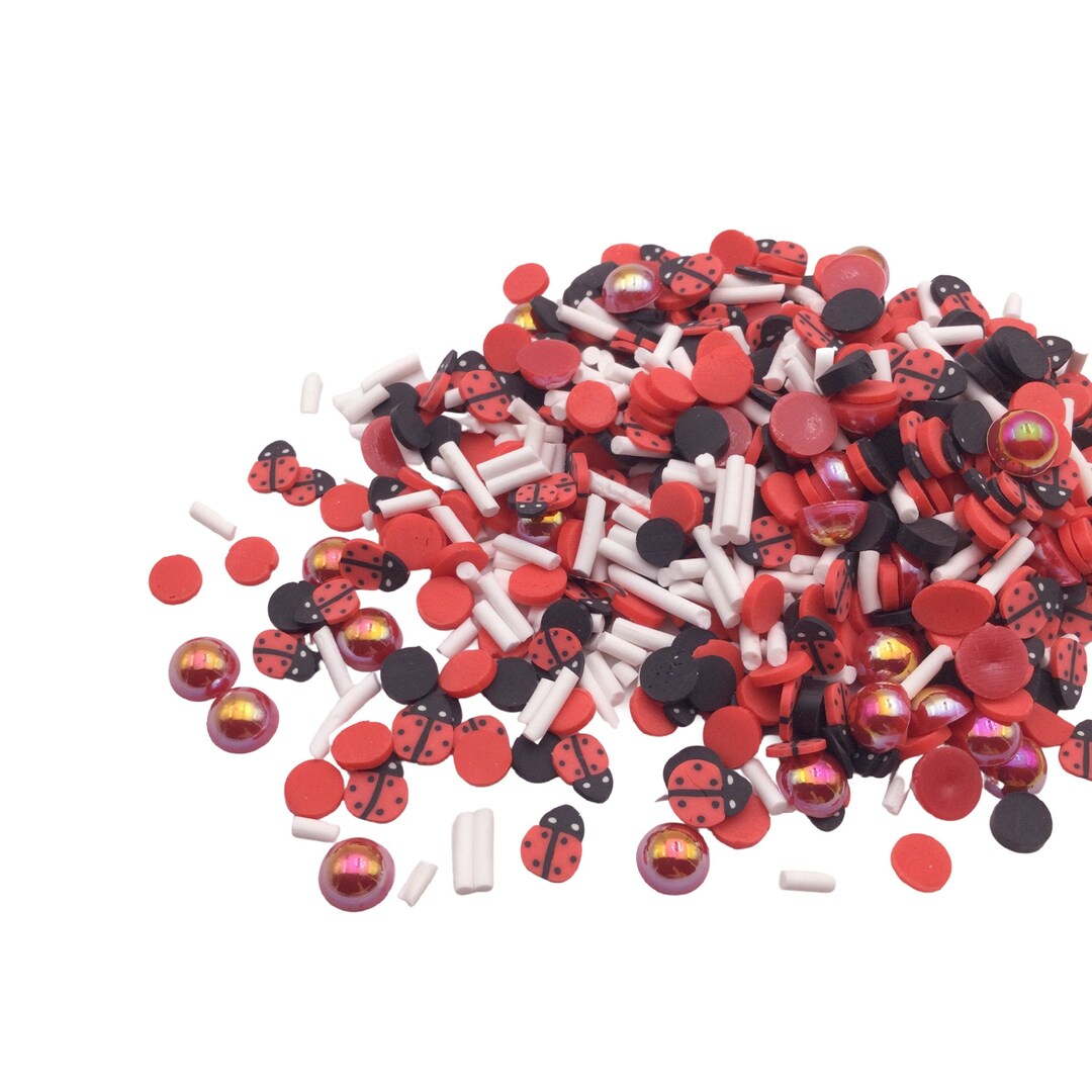 Ladybug Polymer Clay Mix, Fake Sprinkles, Clay Slices for Nail Art and ...