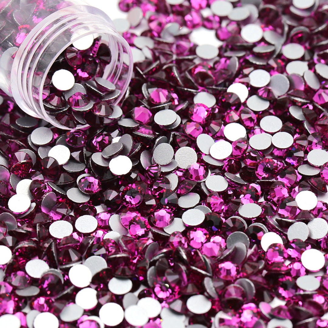 Fuchsia Glass Flatback Rhinestone - Etsy
