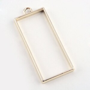 2 Golden Rectangle Open Bezel Pendant, Resin Charms, Resin Bezels ...
