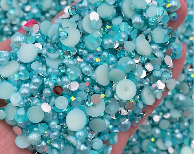 Ocean Breeze Pearl Mix Flatback Pearls and Rhinestone Mix - Etsy