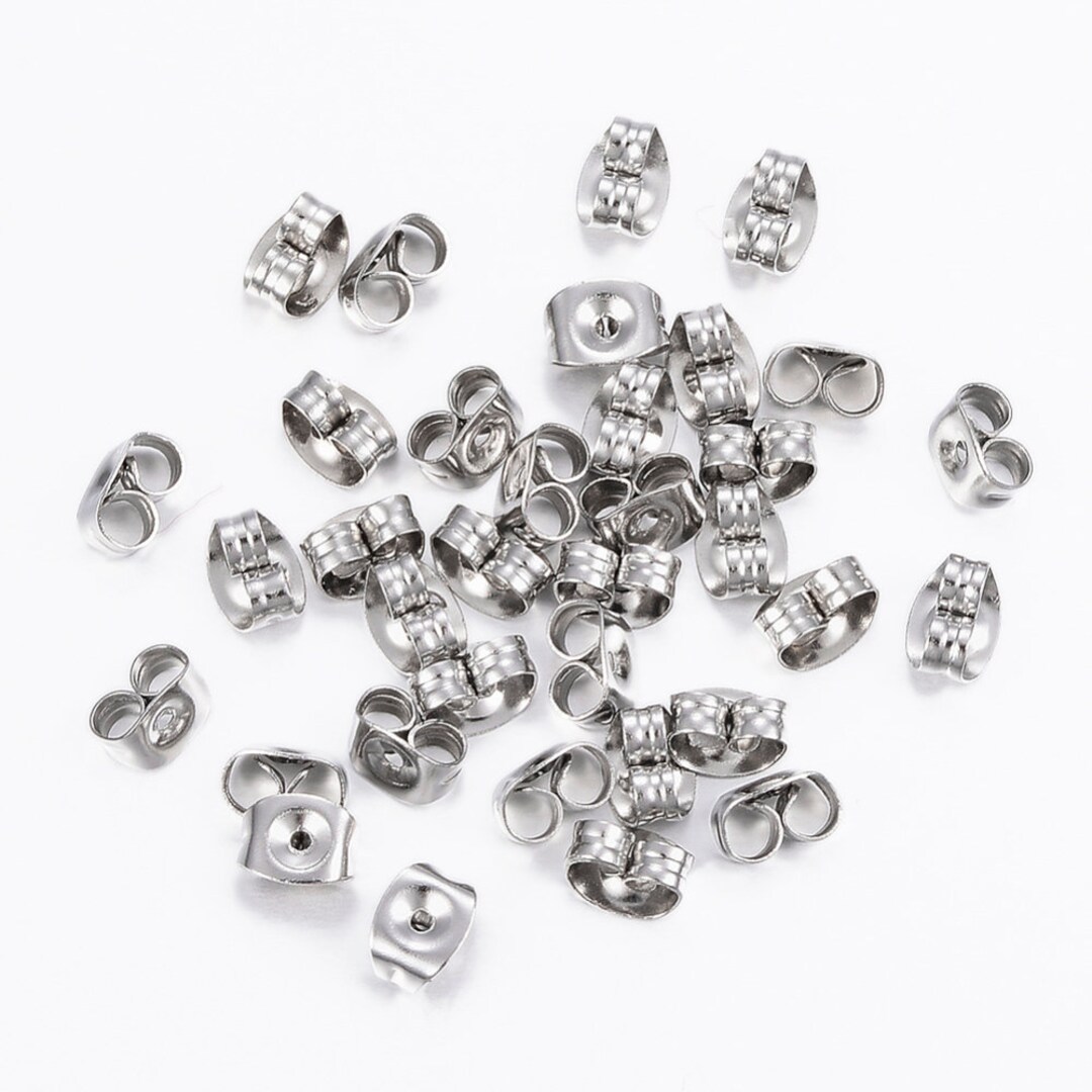 20 Pcs Stainless Steel Ear Nuts Pack, Earring Backs - Etsy