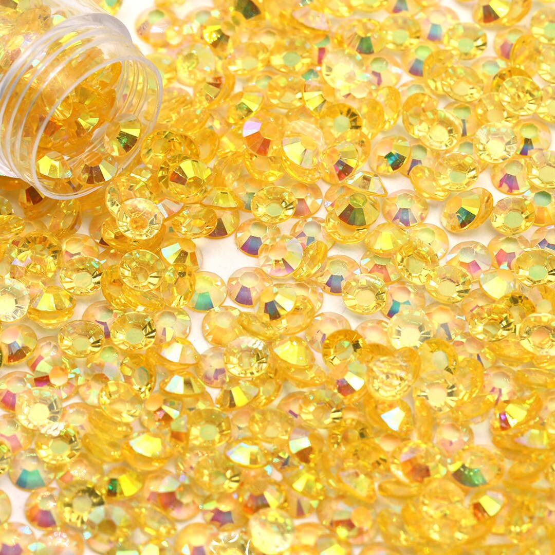 Topaz AB Transparent Flatback Resin Rhinestones Pack of 1000, Choose ...