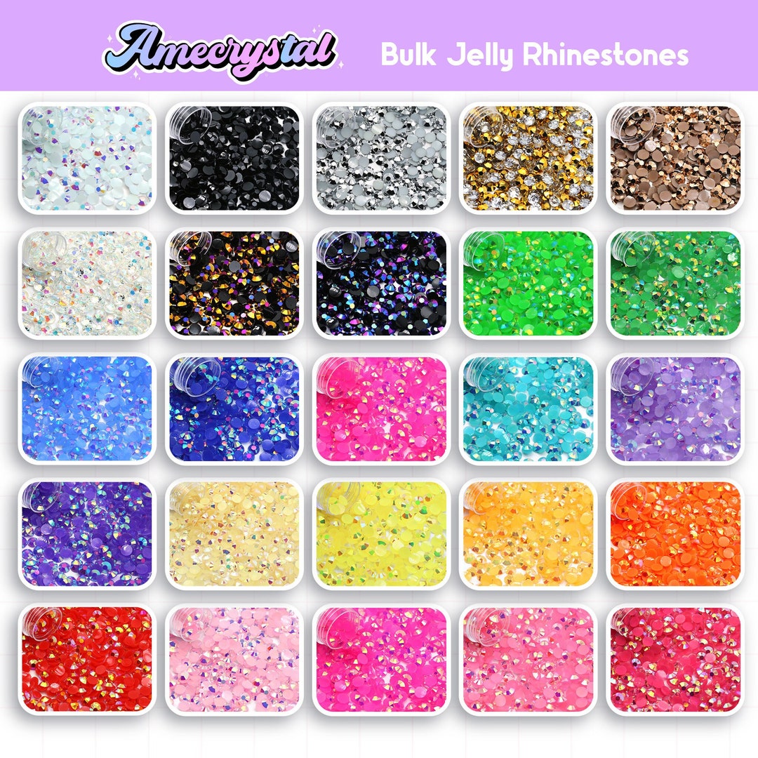 BULK Jelly Resin Rhinestones 5000pcs/3000pcs, Choose Size and Color ...