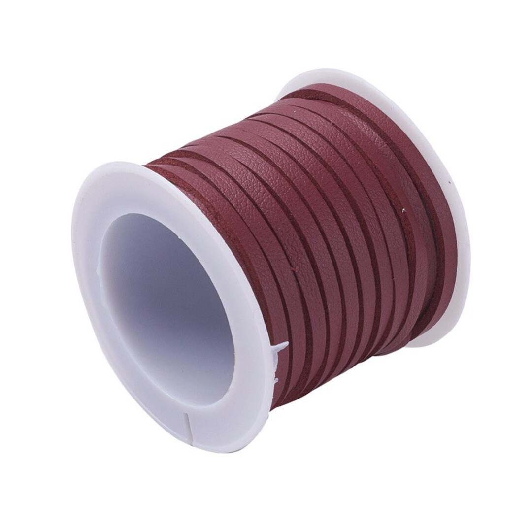 Maroon Flat Suede Cord, 3mm Suede Lace, Faux Leather Suede Cord (5 ...