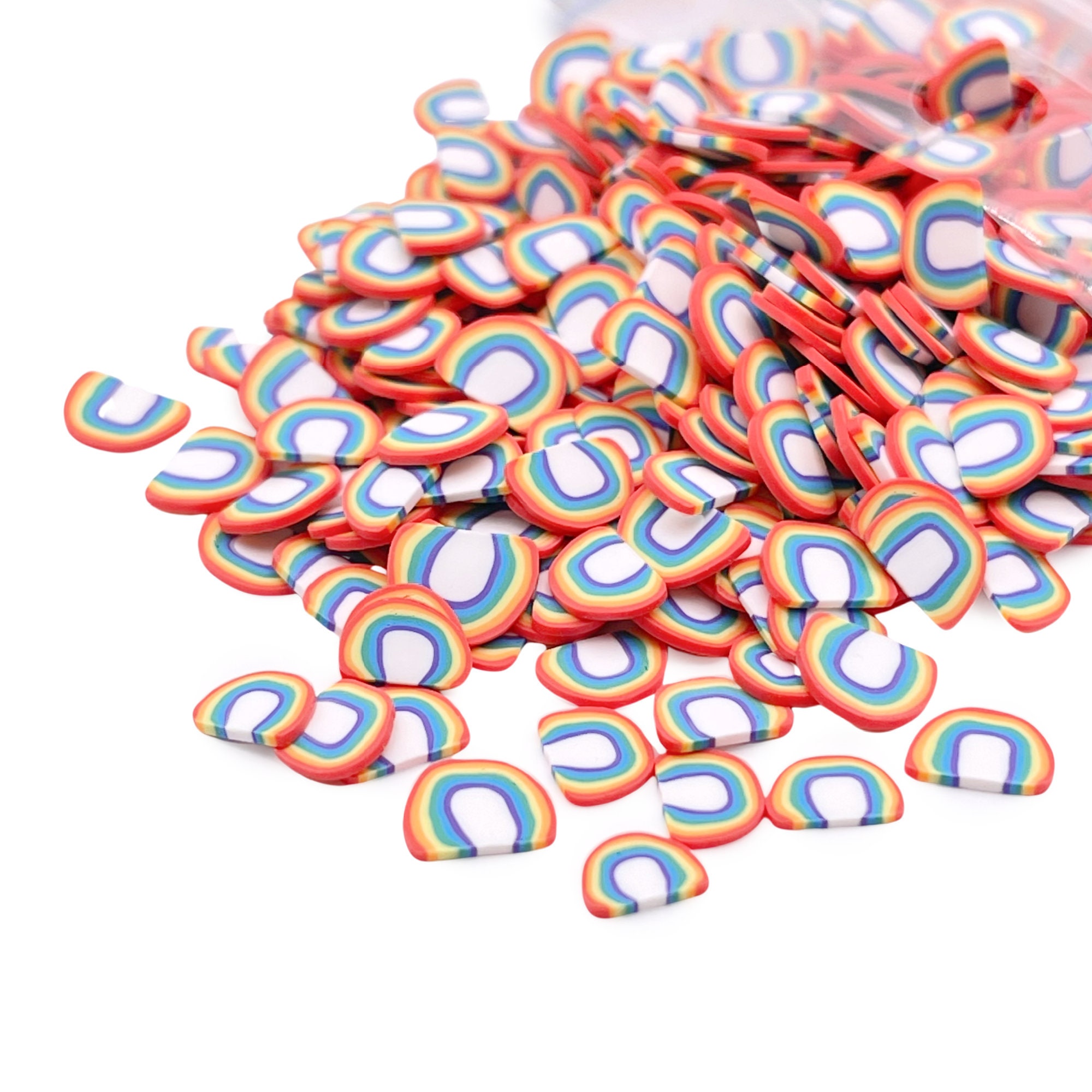 RAINBOW Polymer Clay Slices Fake Sprinkles Clay Slices for | Etsy