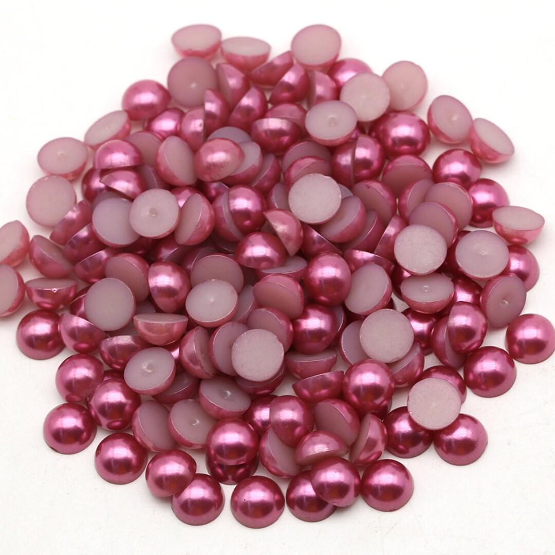 Dusty Pink Flat Back Pearls, Choose Size, 3mm, 4mm, 5mm, 6mm, 8mm or ...