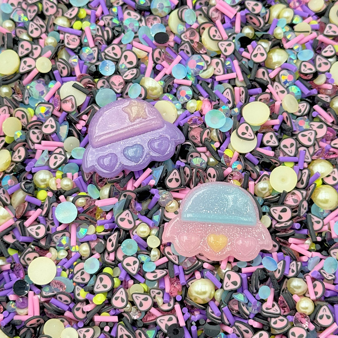 Pink Alien Polymer Clay Mix, Fake Sprinkles, Clay Slices for Nail Art ...