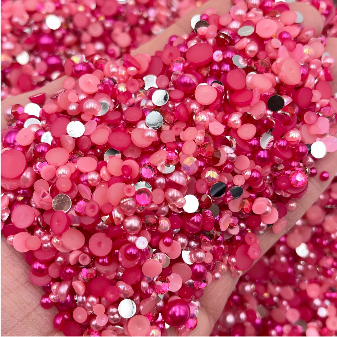 Cherry Blossom Pearl Mix, Flatback Pearls and Rhinestone Mix, Sizes ...