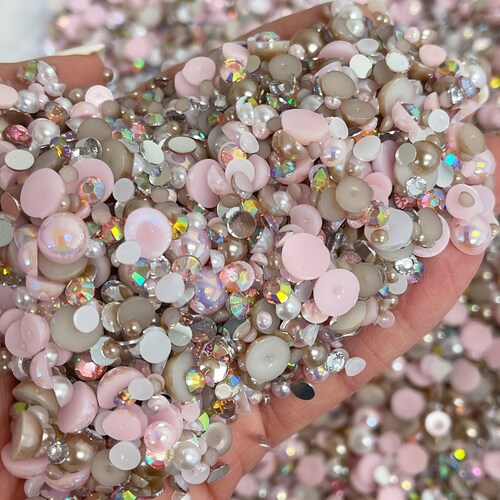 Pretty in Pink Pearl Mix Flatback Pearls and Rhinestone Mix - Etsy