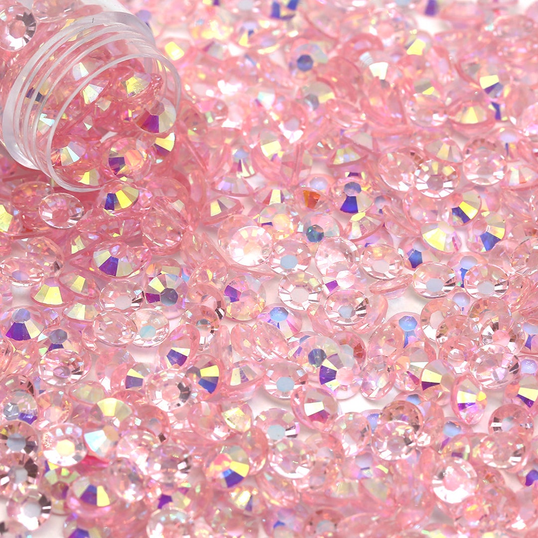 Light Pink AB Transparent Jelly Flatback Resin Rhinestones Pack of 1000 ...