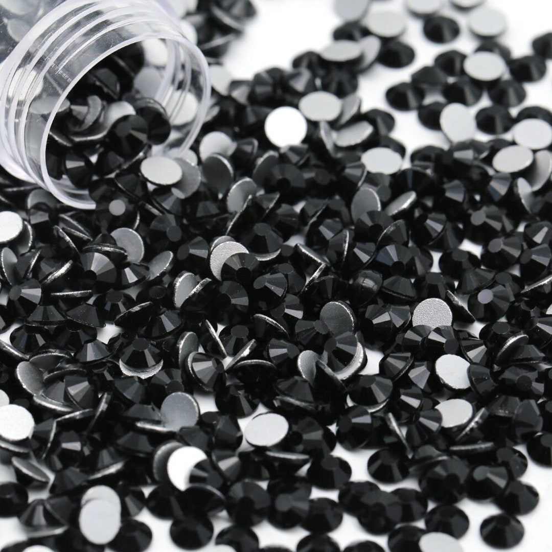 Black Glass Flatback Rhinestone - Etsy
