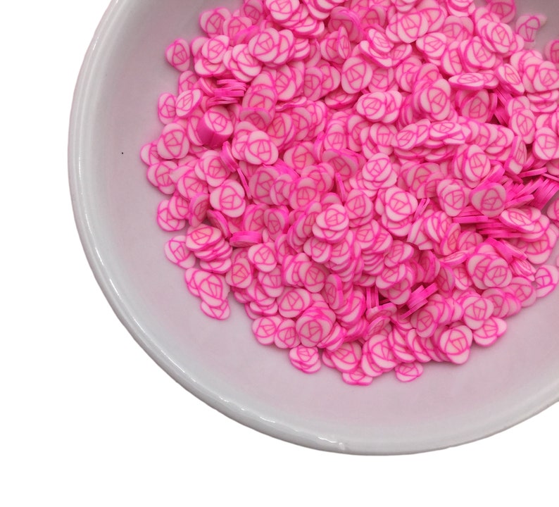 Pink Roses Polymer Clay Slices Fake Sprinkles Christmas | Etsy