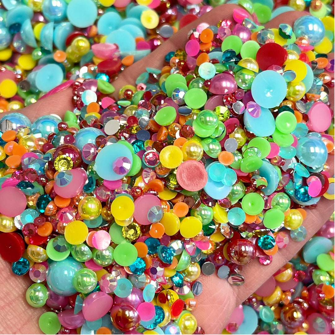Fiesta Pearl Mix, Flatback Pearls and Rhinestone Mix, Sizes Range 3MM ...