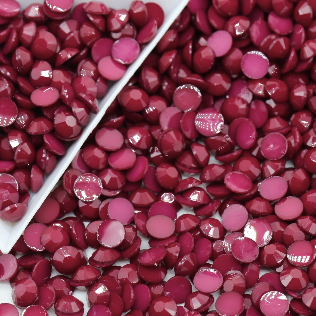 CLOSEOUT - Burgundy Opaque Jelly Flatback Resin Rhinestones Pack of ...