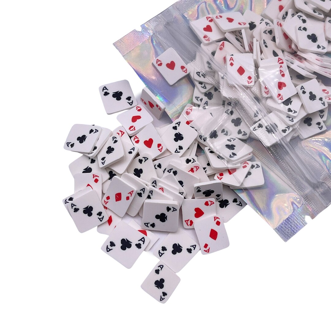 Large Playing Cards Polymer Clay Slices, Fake Sprinkles, Clay Slices ...