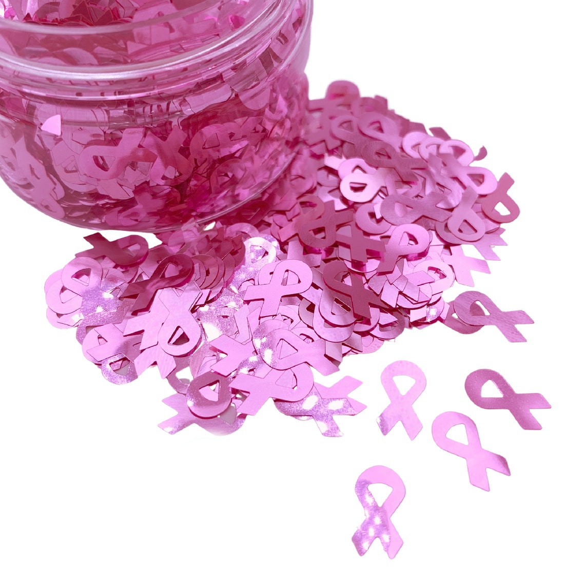 PINK RIBBON Shape Loose Glitter, Breast Cancer Awareness Ribbon ...