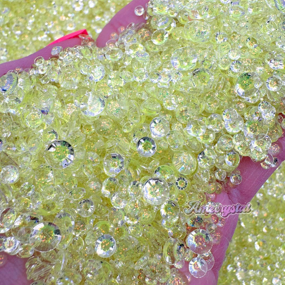 Yellow Translucent Glitter Resin Rhinestone Mixed Sizes- 1500pcs - Etsy