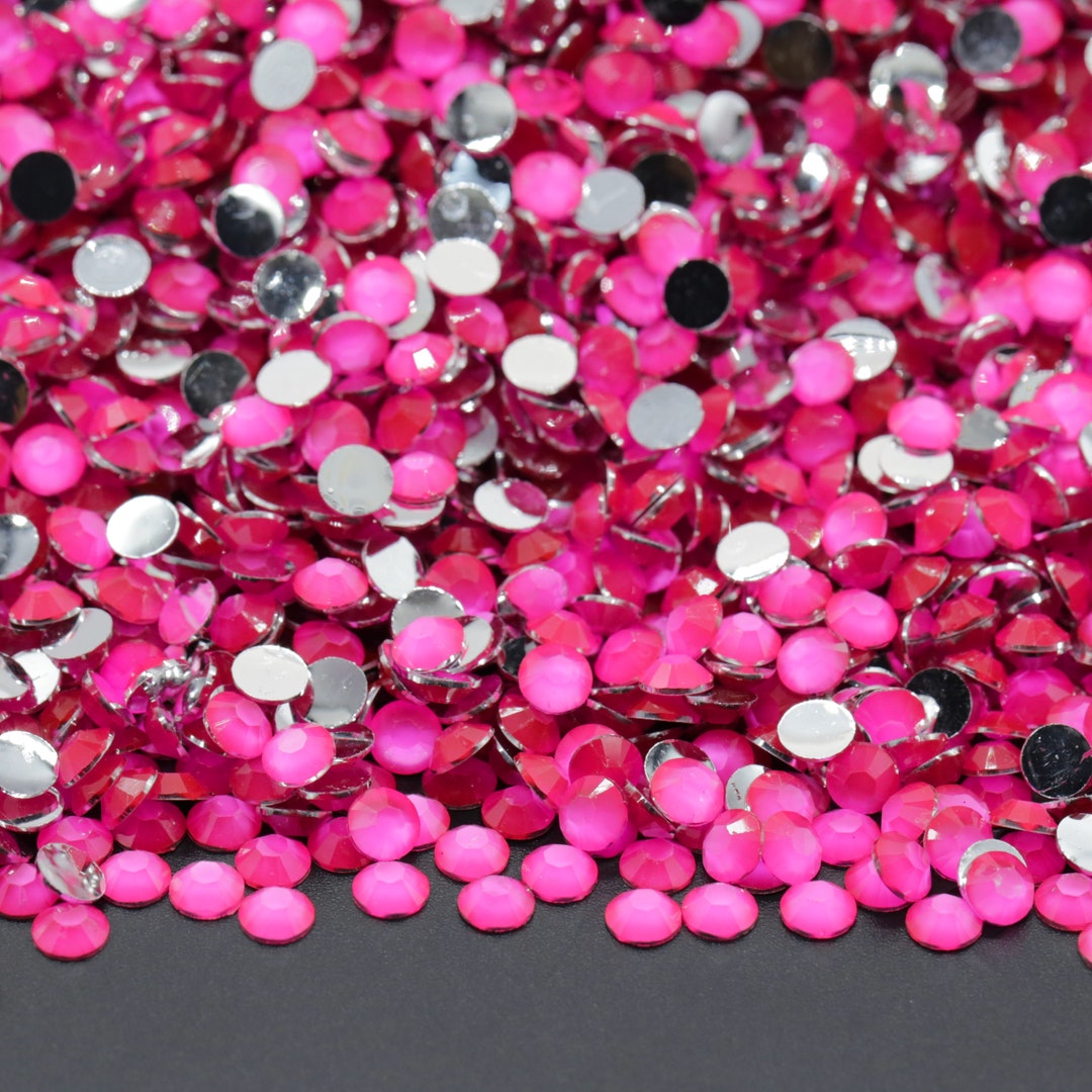 Neon Pink Resin Flatback Resin Rhinestones 1000pcs, Glowing Rhinestones ...