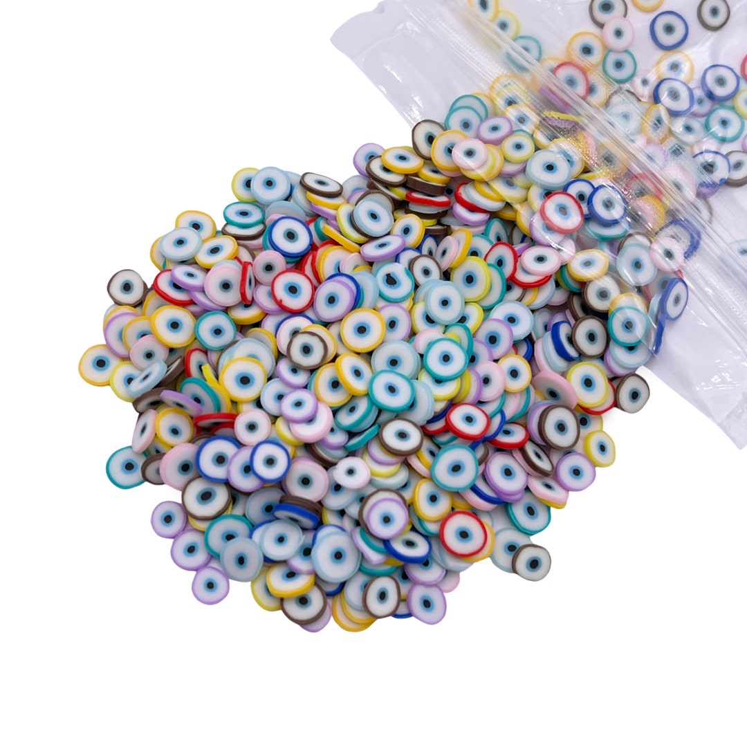 Mixed Color Evil Eye Polymer Clays, Halloween Polymer Clay Slices, Fake ...