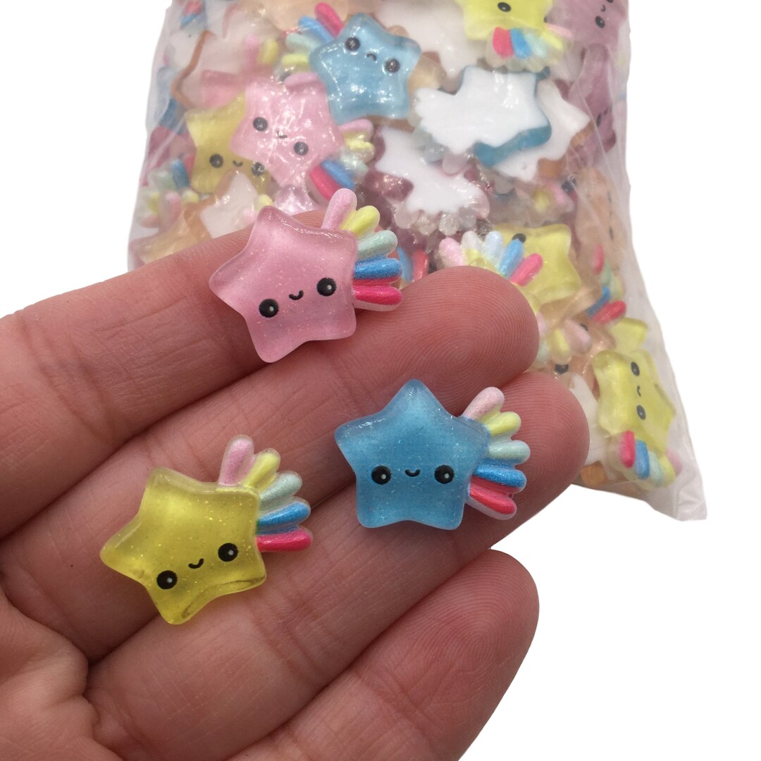 4 Shooting Star Assorted Cabochons Flat Back Resin Cabochon - Etsy