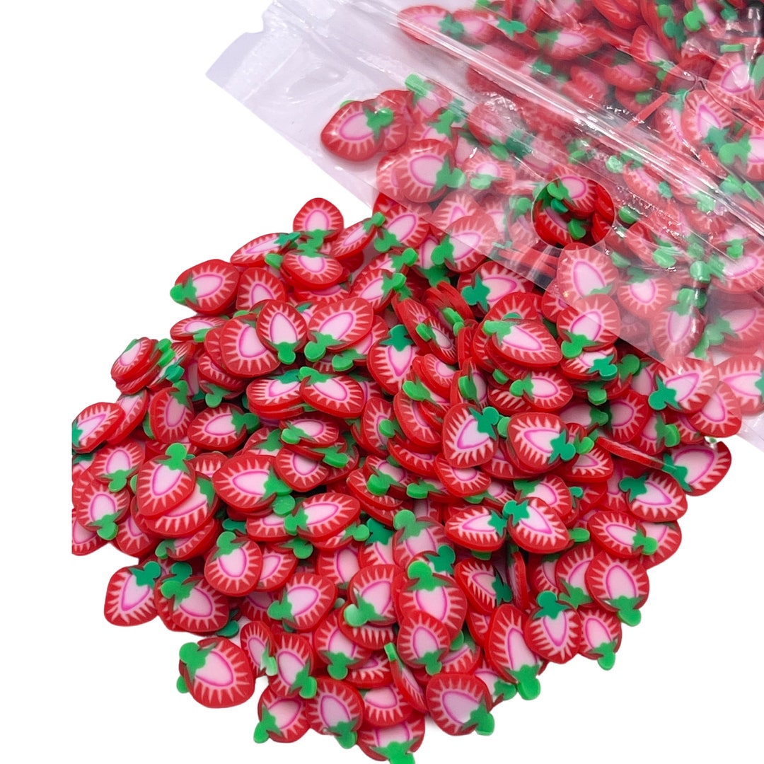 New Strawberry Polymer Clay Slices Fruit Clays Fake - Etsy