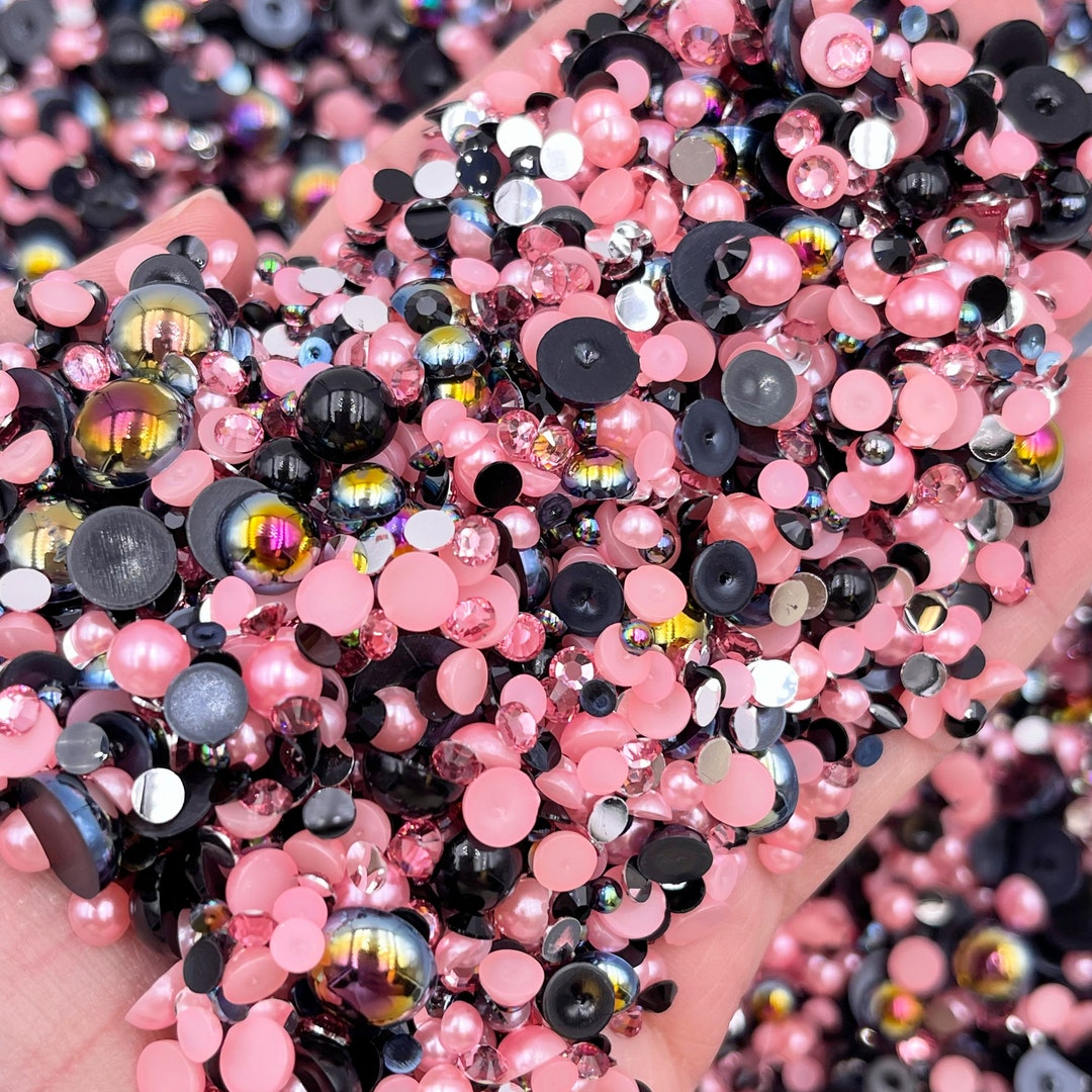 Creepy Cute Pearl Mix, Flatback Pearls and Rhinestone Mix, Sizes Range ...