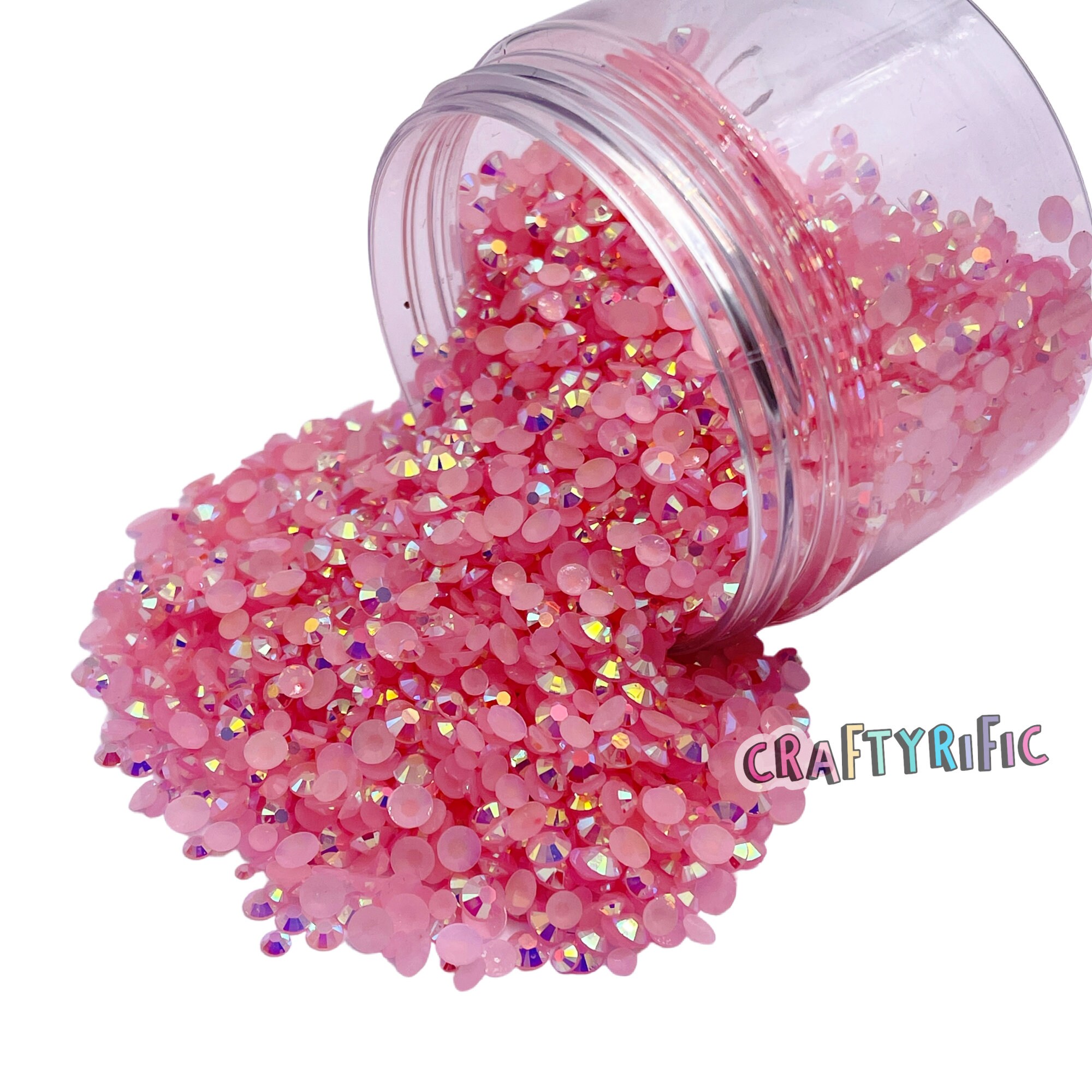 Light Pink AB Mixed Size Jelly Resin Rhinestone 4oz Jar Mixed - Etsy