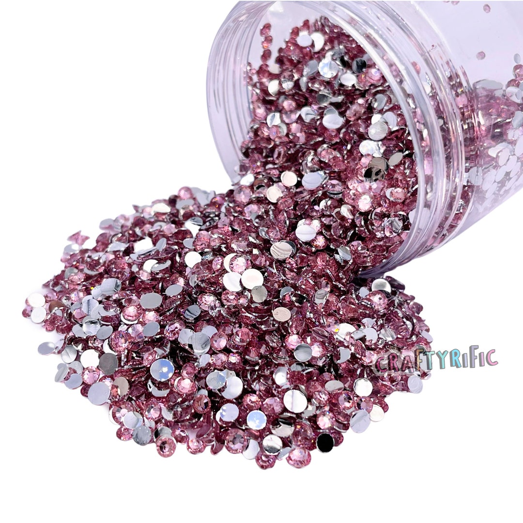 Light Rose Mixed Size Resin Rhinestone 4oz Jar, Mixed Sized 2-5mm, Non ...