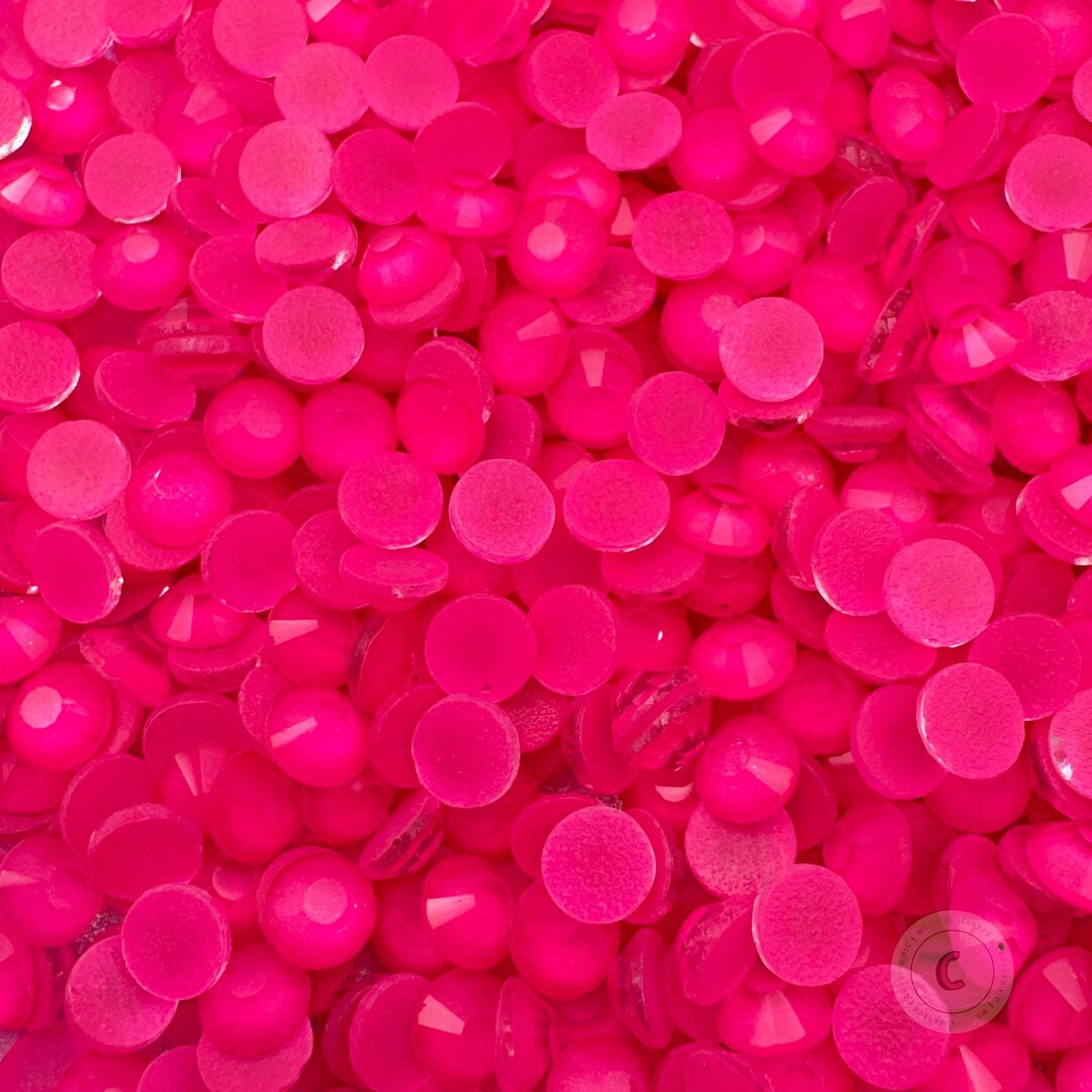 Neon Hot Pink Glass Rhinestones, Glow in UV Light Glass Rhinestones ...
