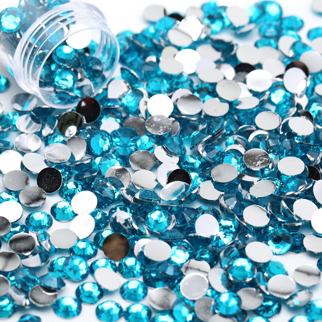Blue Zircon Resin Flatback Resin Rhinestones 1000pcs, Choose Size and ...