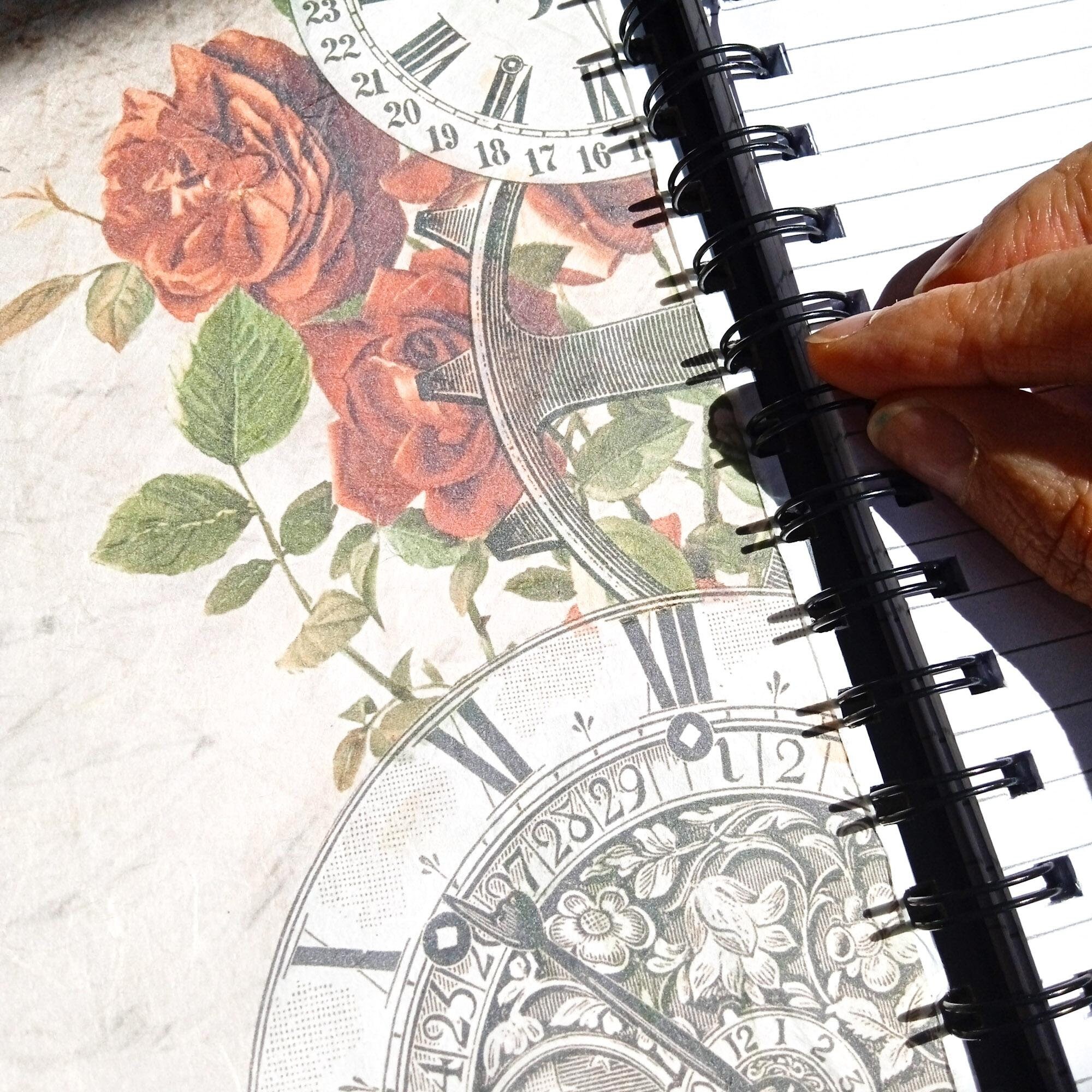 Delicate Vintage Style Notebook, With Horses, Hot Air Balloons, and ...