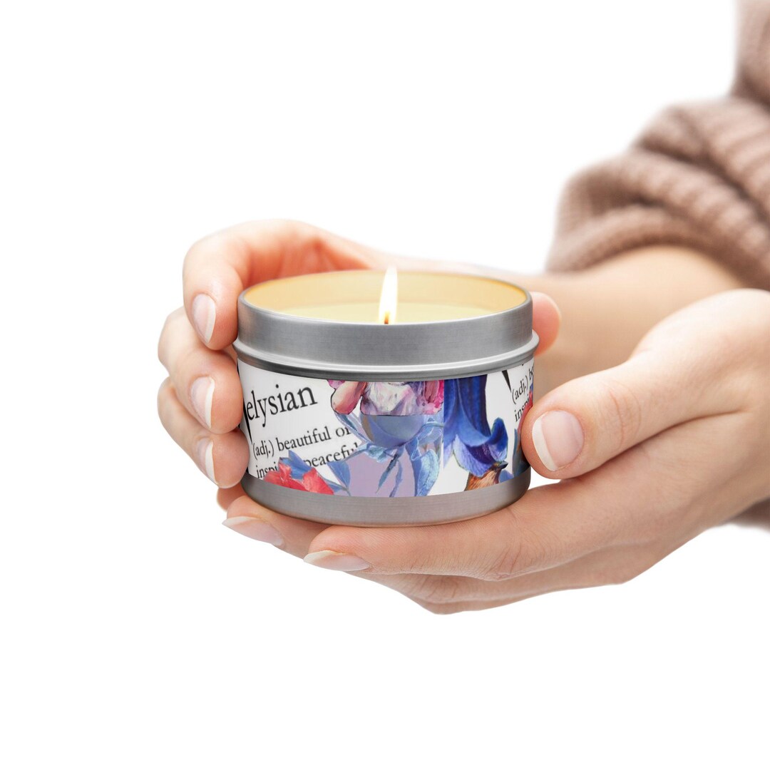 Tin Candles, Original Art Collage Eco Candle, Inspirational Words ...