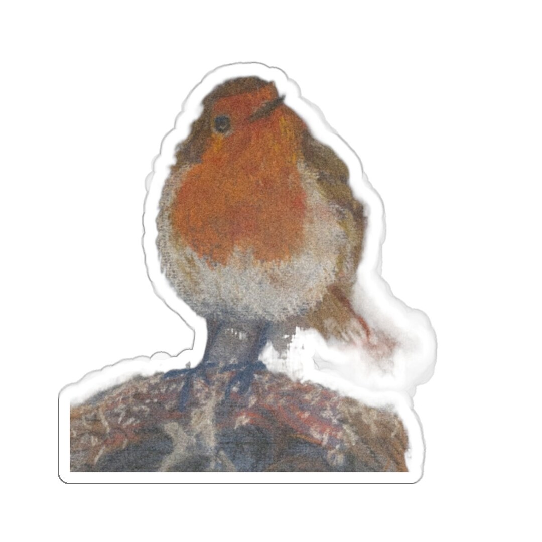 Robin Red Breast Xmas Sticker Holiday Red Bird Decal, Festive Christmas ...