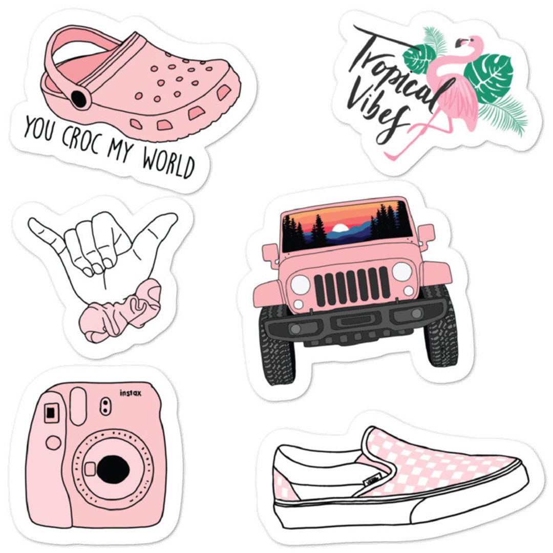 PINK VSCO STICKERS • High-quality Vinyl • 5 Stickers - Etsy