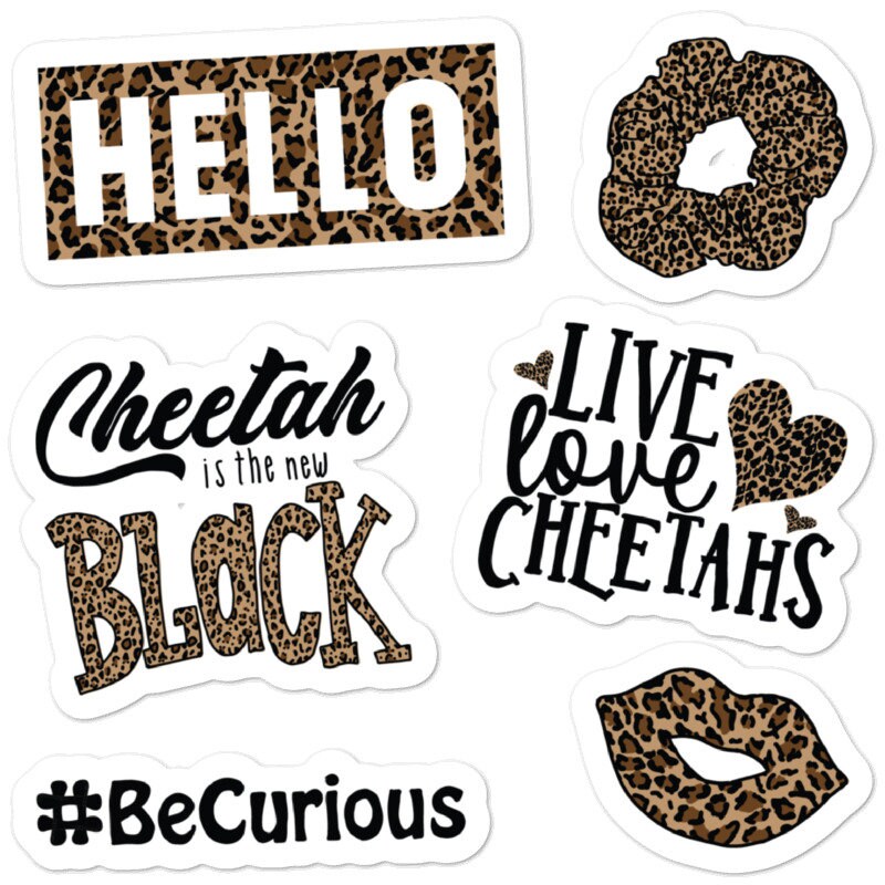 CHEETAH STICKER PACK 2 • High-quality Vinyl • 6 Stickers - Etsy Norway