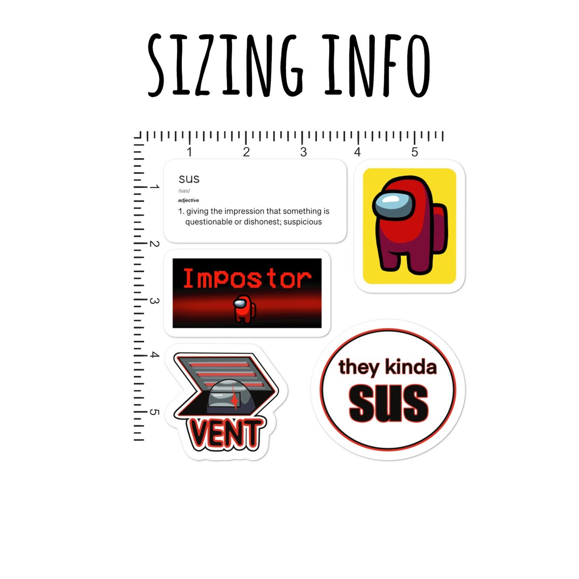 AMONG US Sticker Pack • High Quality Vinyl • 5 Stickers - Etsy