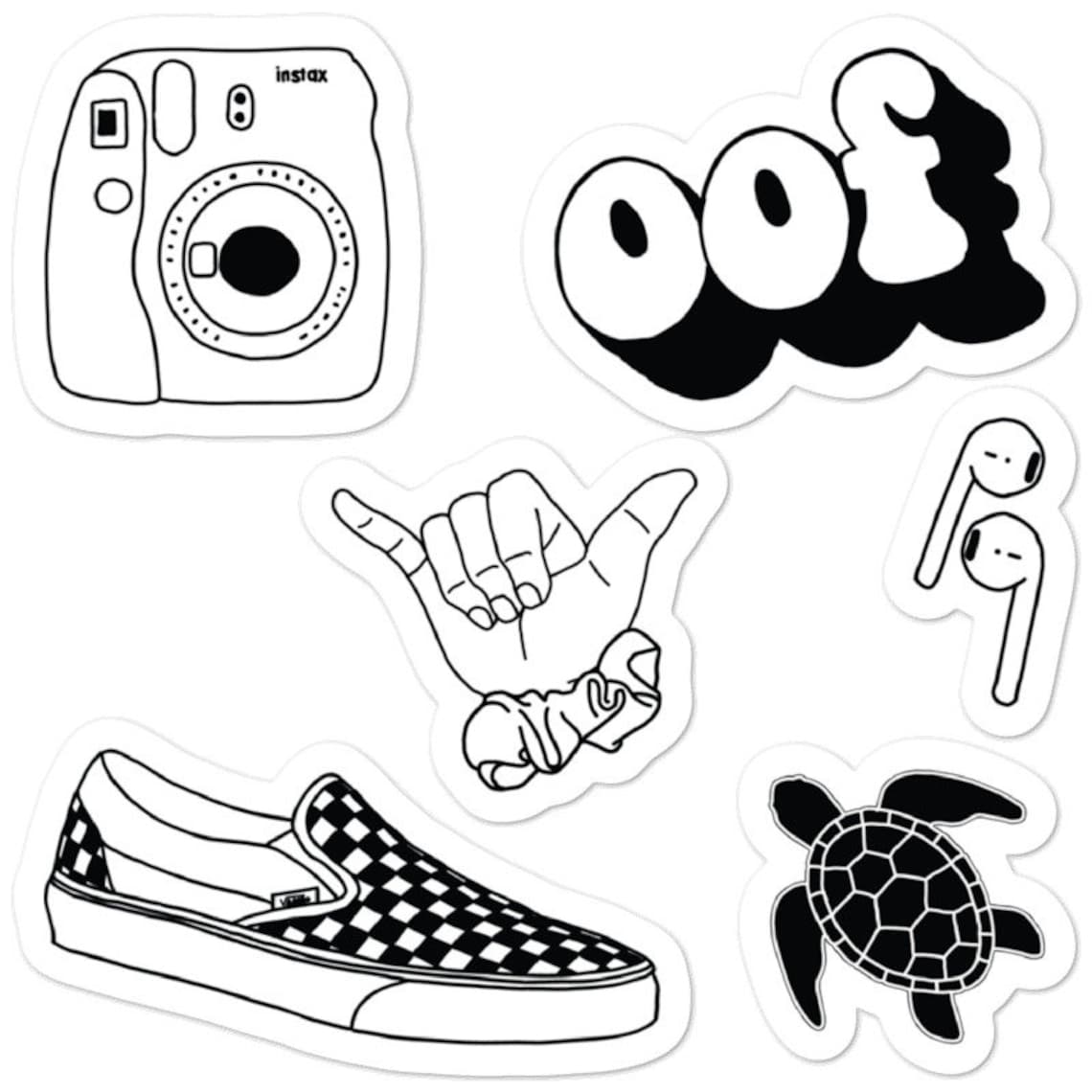 VSCO STICKER PACK • Black and White • High-quality Vinyl • 5 Stickers ...