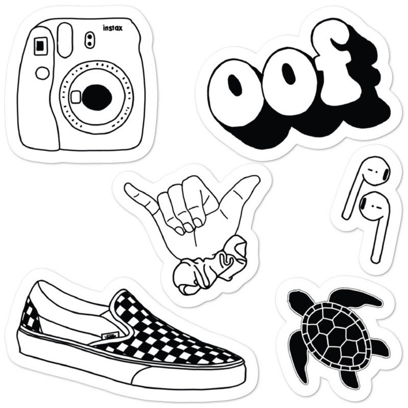 VSCO STICKER PACK • Black and White • High-quality Vinyl • 5 Stickers ...