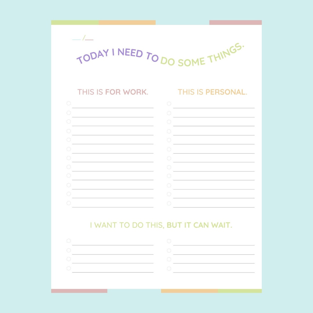 My ADHD Lists To do List Etsy