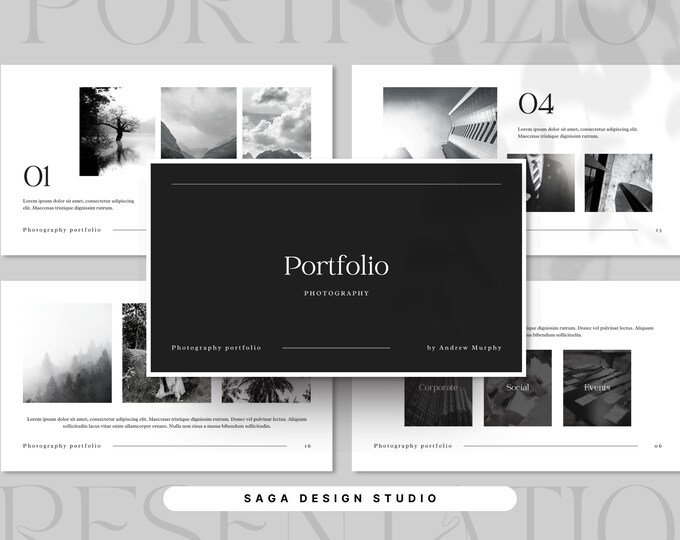 20 Page Minimalist Photography Portfolio Presentation Template, Canva Template, Photography ...