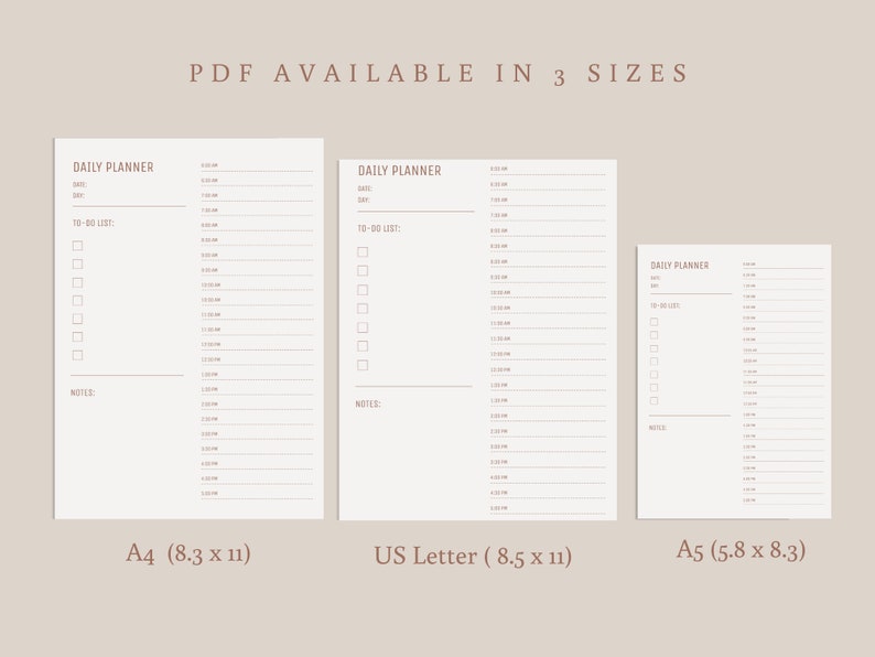 Daily Planner Printable, Hourly Planner, to Do List Printable, Block ...
