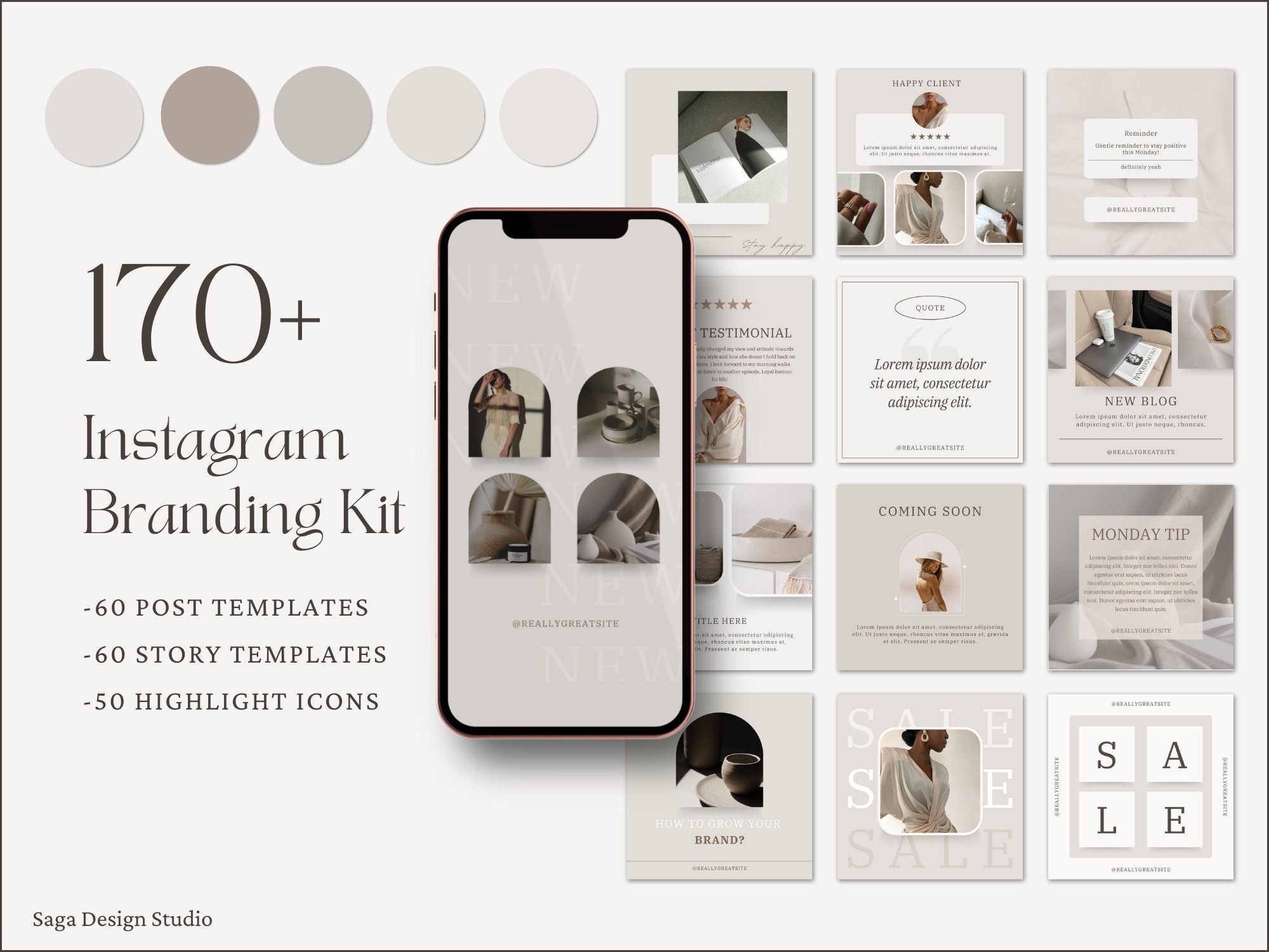 170 Minimal Instagram Branding Kit, Minimal Instagram Template Bundle ...